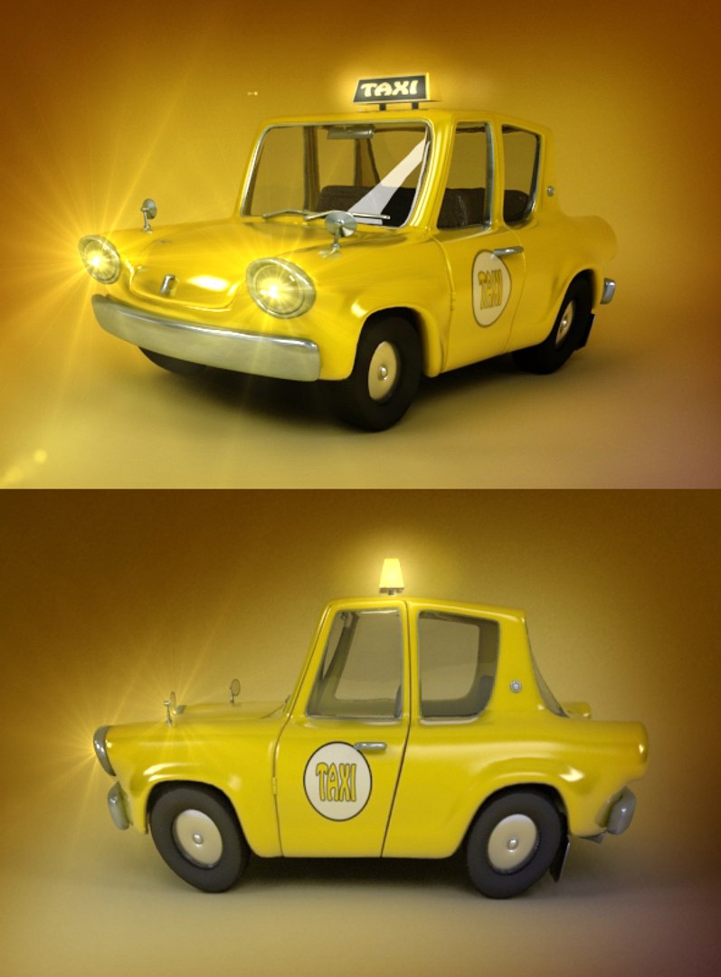 Taxi Cartoon 3d Model