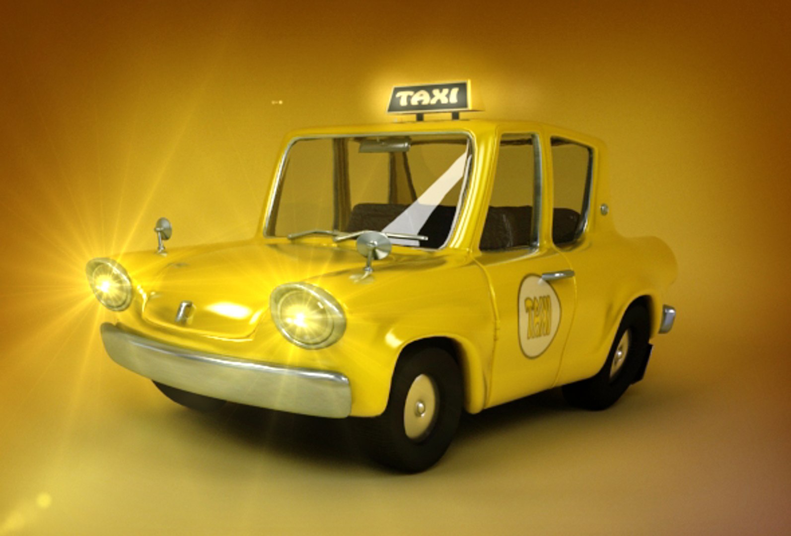 Taxi Cartoon 3d Model