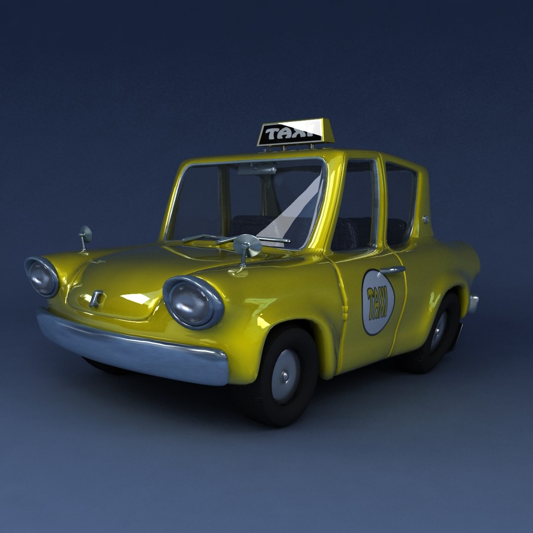 Taxi Cartoon 3d Model
