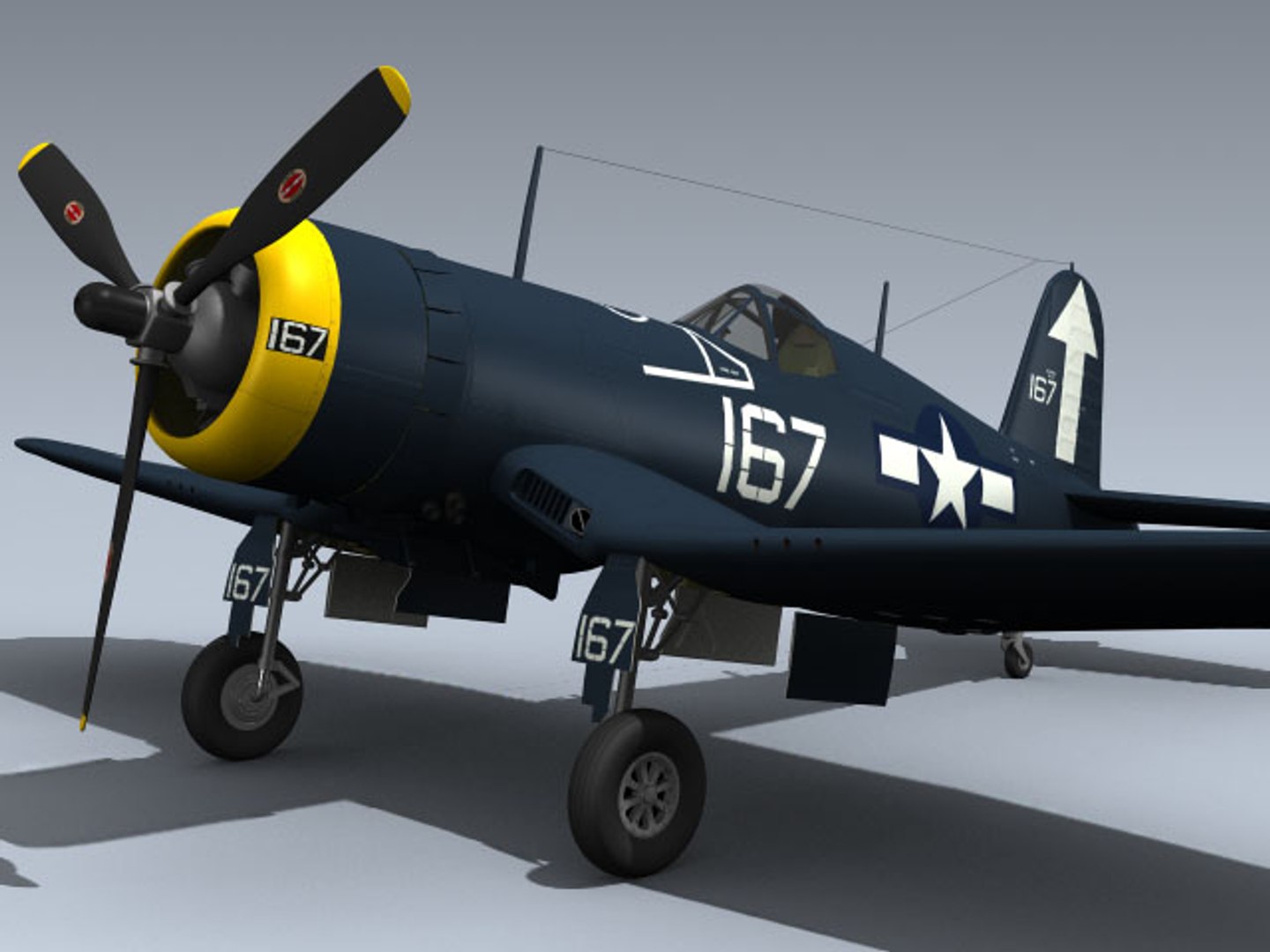 3d wwii f4u-1d corsair vf-84 model