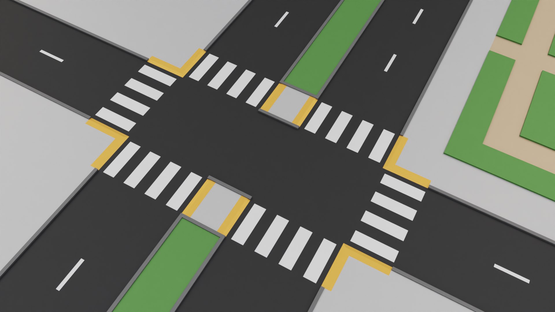 City road Asset Pack Low poly 3D model - TurboSquid 1900496