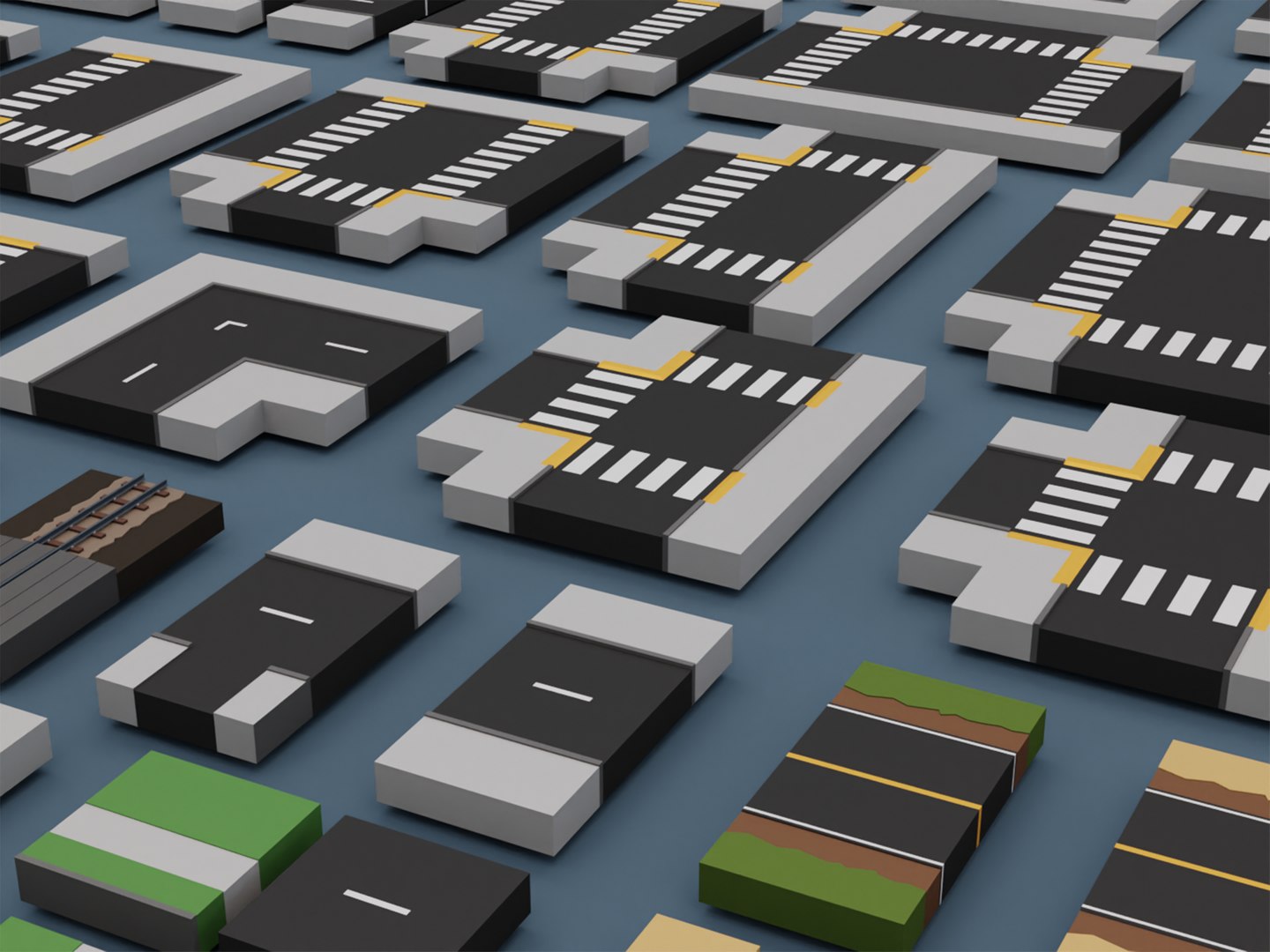 City road Asset Pack Low poly 3D model - TurboSquid 1900496