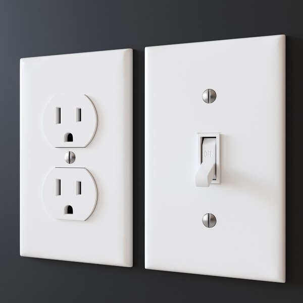 3D american electrical outlets switches - TurboSquid 1453144