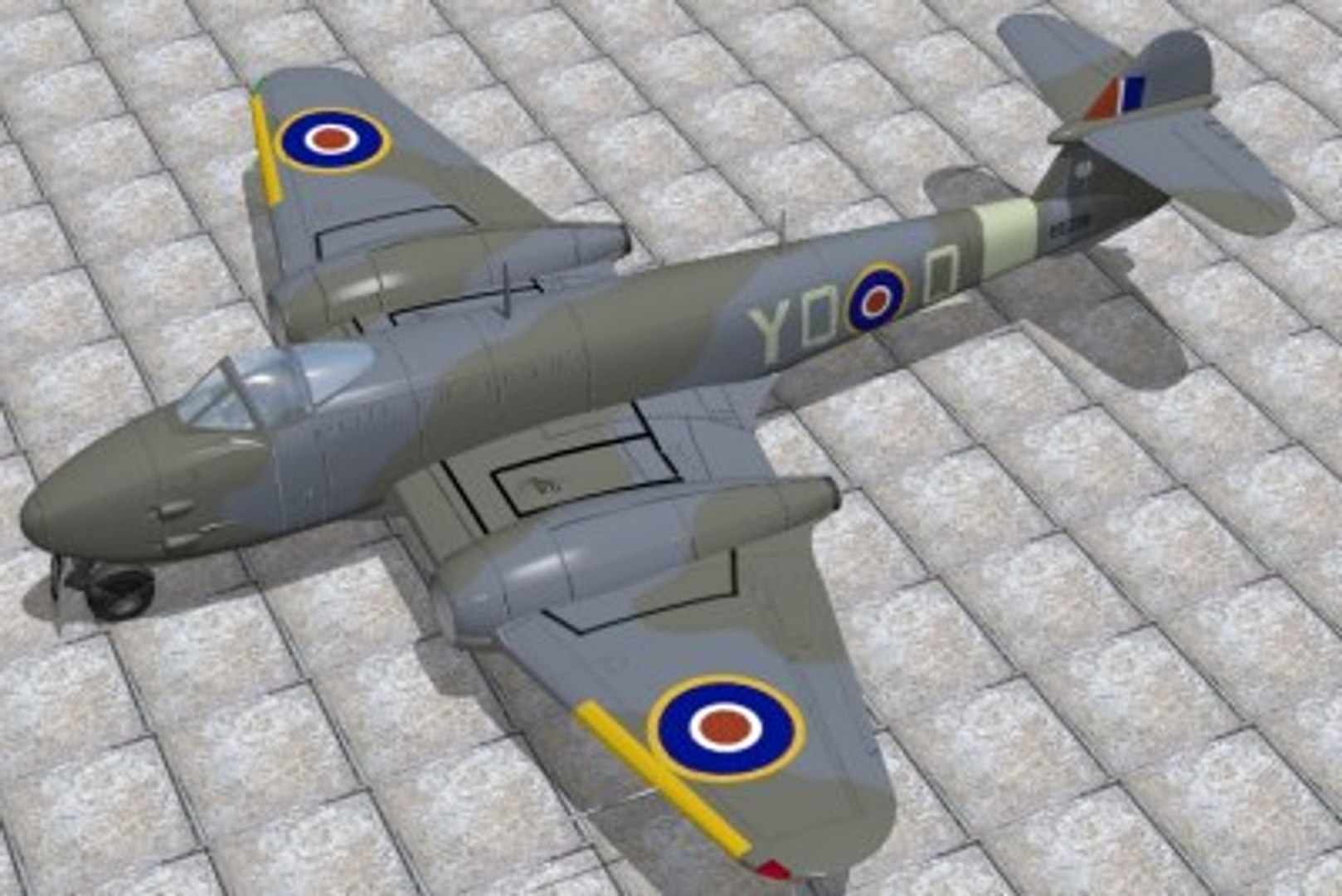 Gloster Meteor Fighters F3 3d Model
