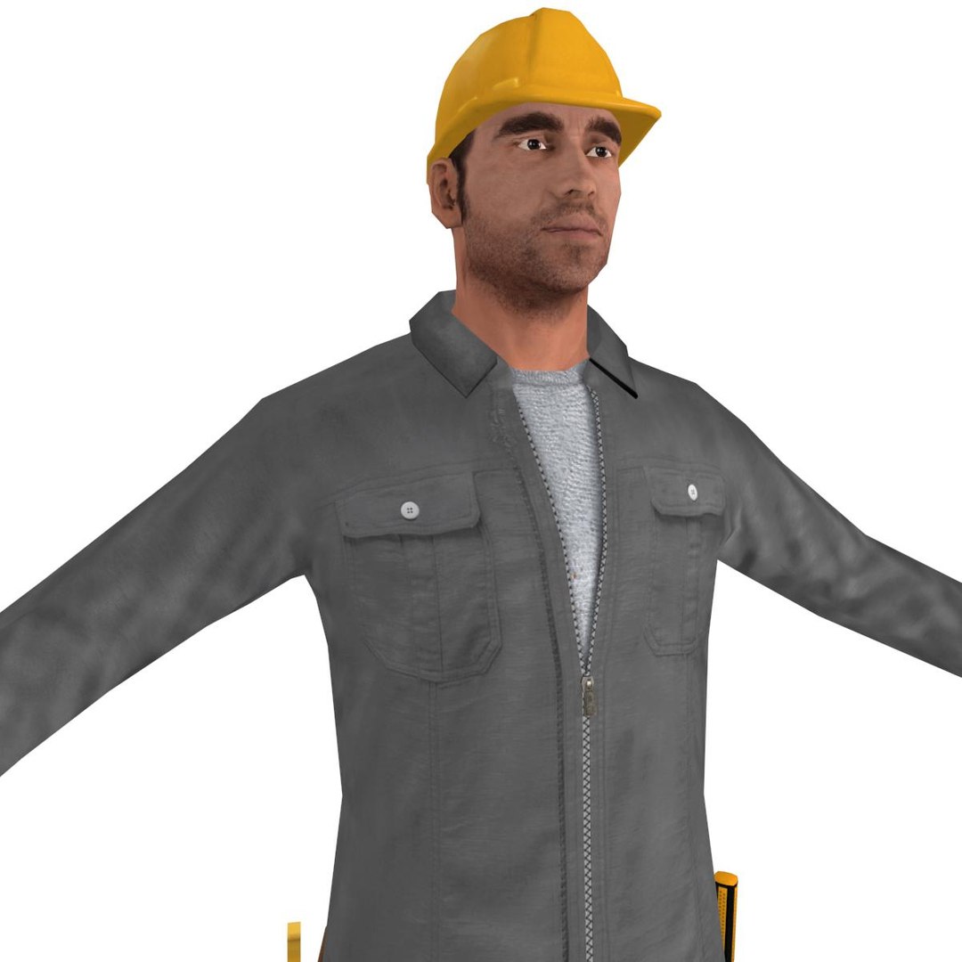 Rigged Worker Biped Man 3d Max