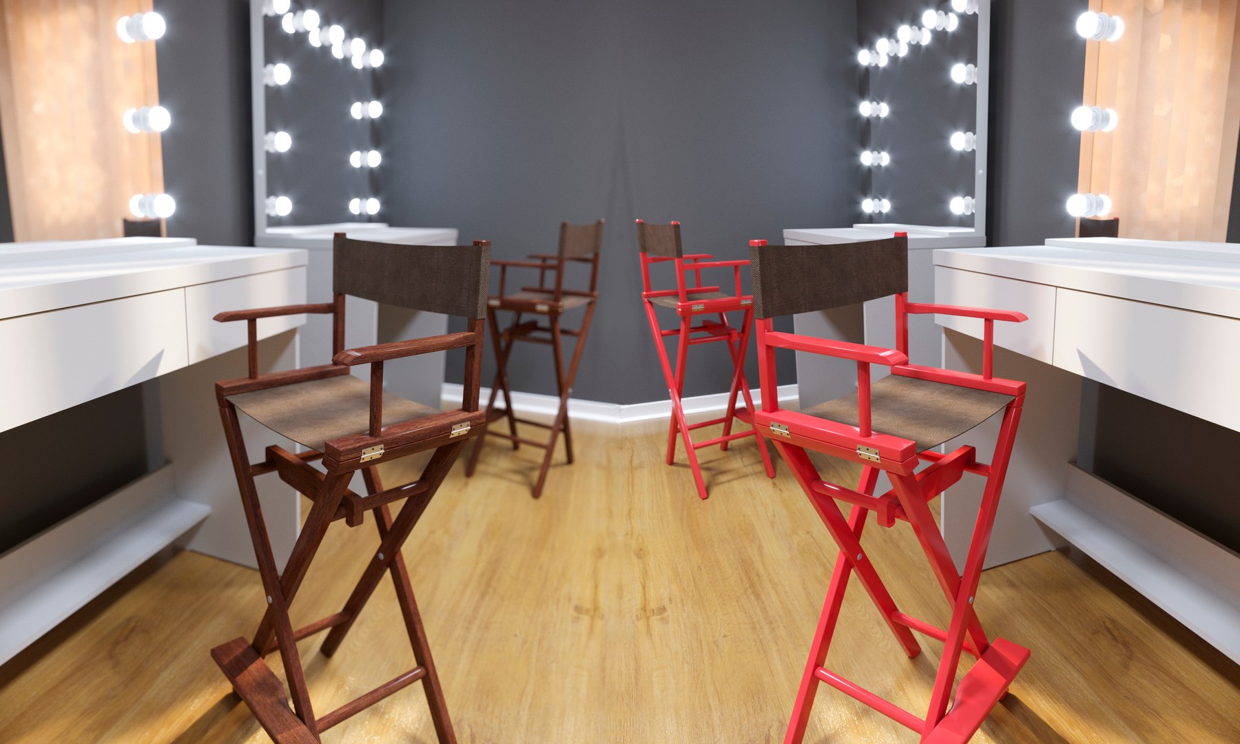 Directors Chair Makeup Chair Beautician Chair 3D Model - TurboSquid 1846524