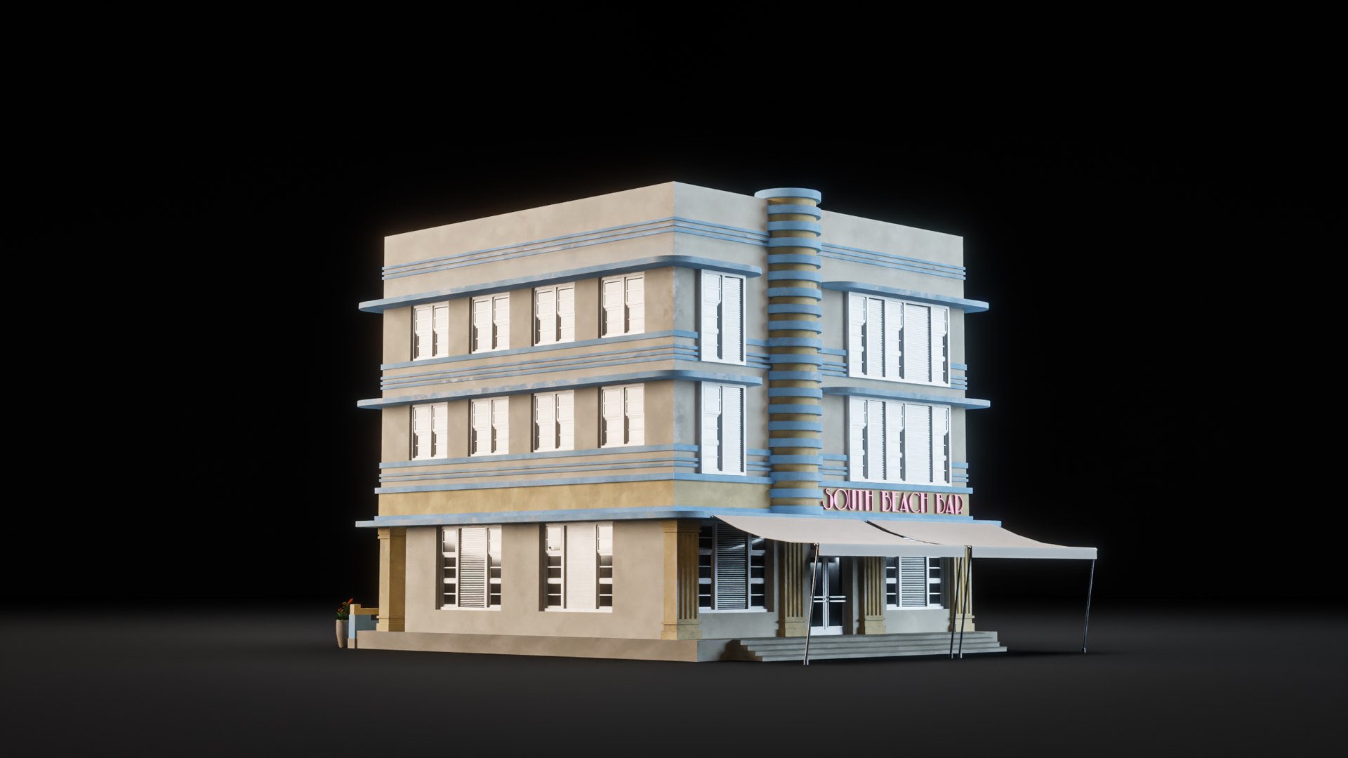 3D MIAMI VICE CITY ART DECO BUILDING 8 Model - TurboSquid 2492361