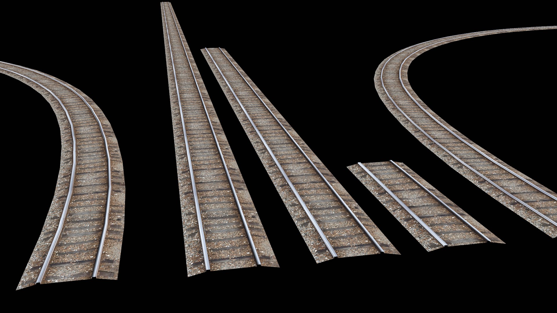 Low Poly Rails Pack With 2 Free Trains Model - TurboSquid 1905851