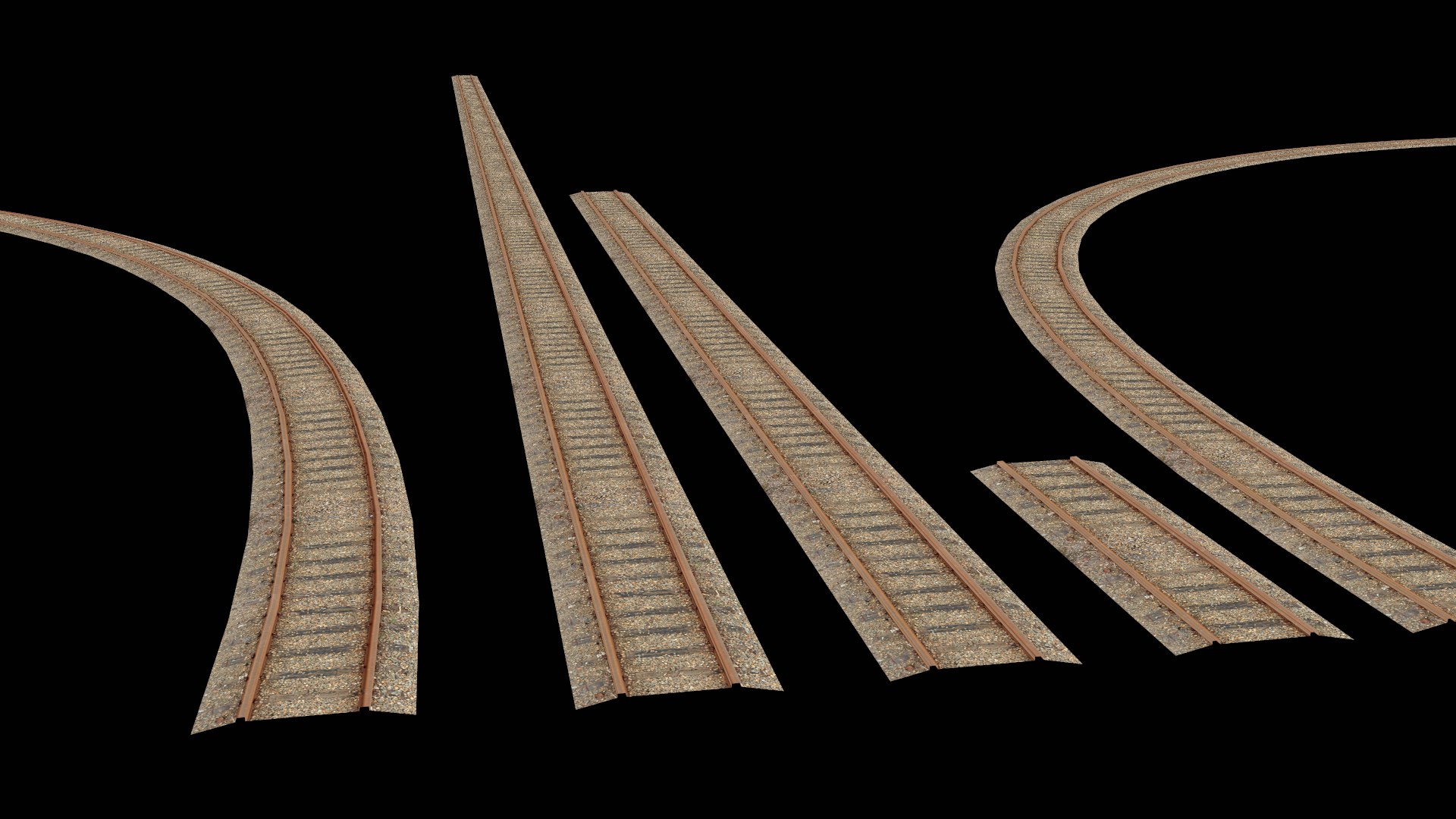Low Poly Rails Pack With 2 Free Trains Model - TurboSquid 1905851