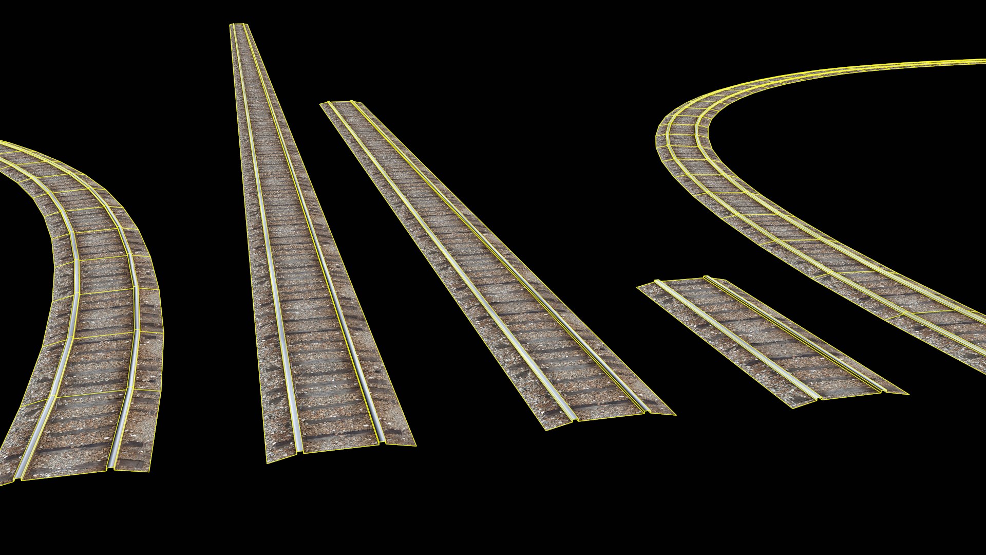 Low Poly Rails Pack With 2 Free Trains Model - TurboSquid 1905851