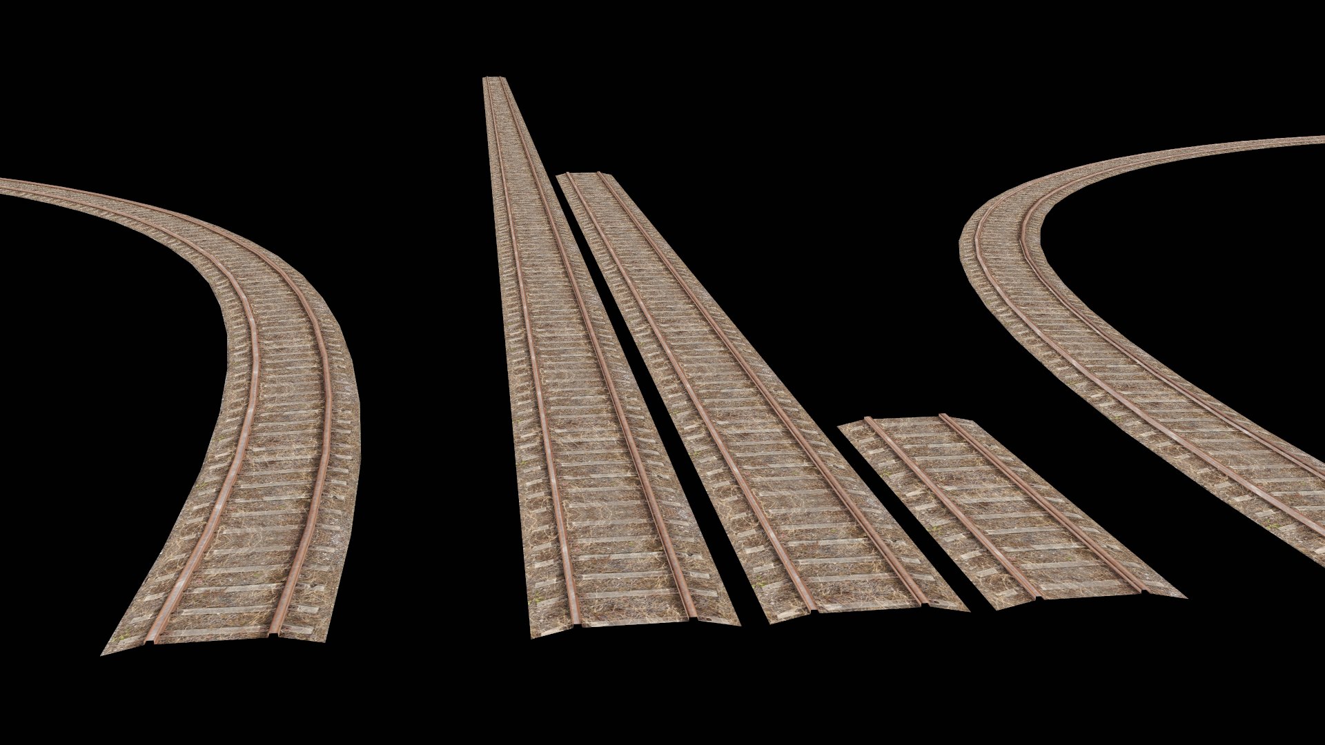 Low Poly Rails Pack With 2 Free Trains Model - TurboSquid 1905851