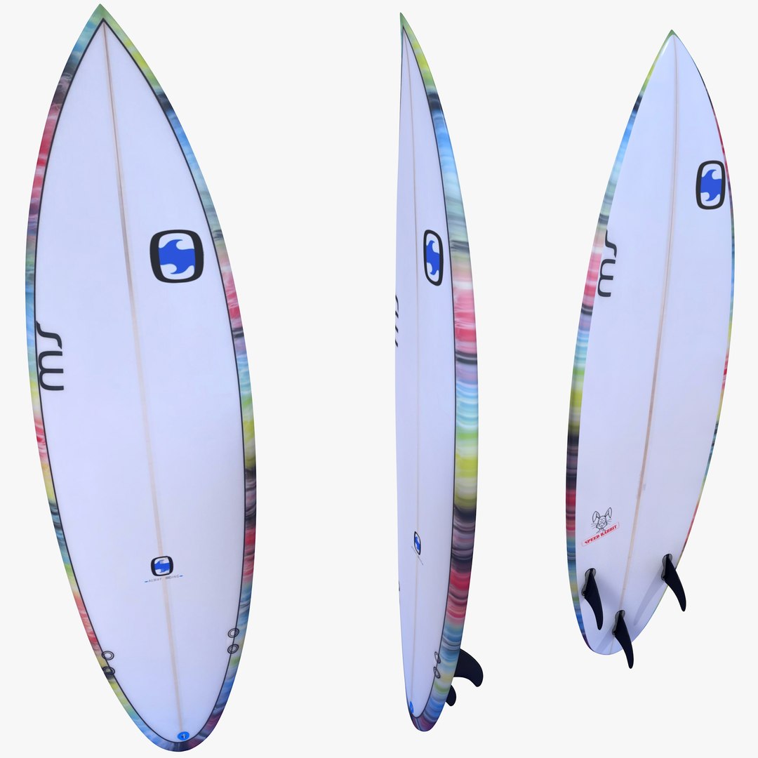3D SURFBOARD MS SPEED RABBIT ROUND Model - TurboSquid 1785148