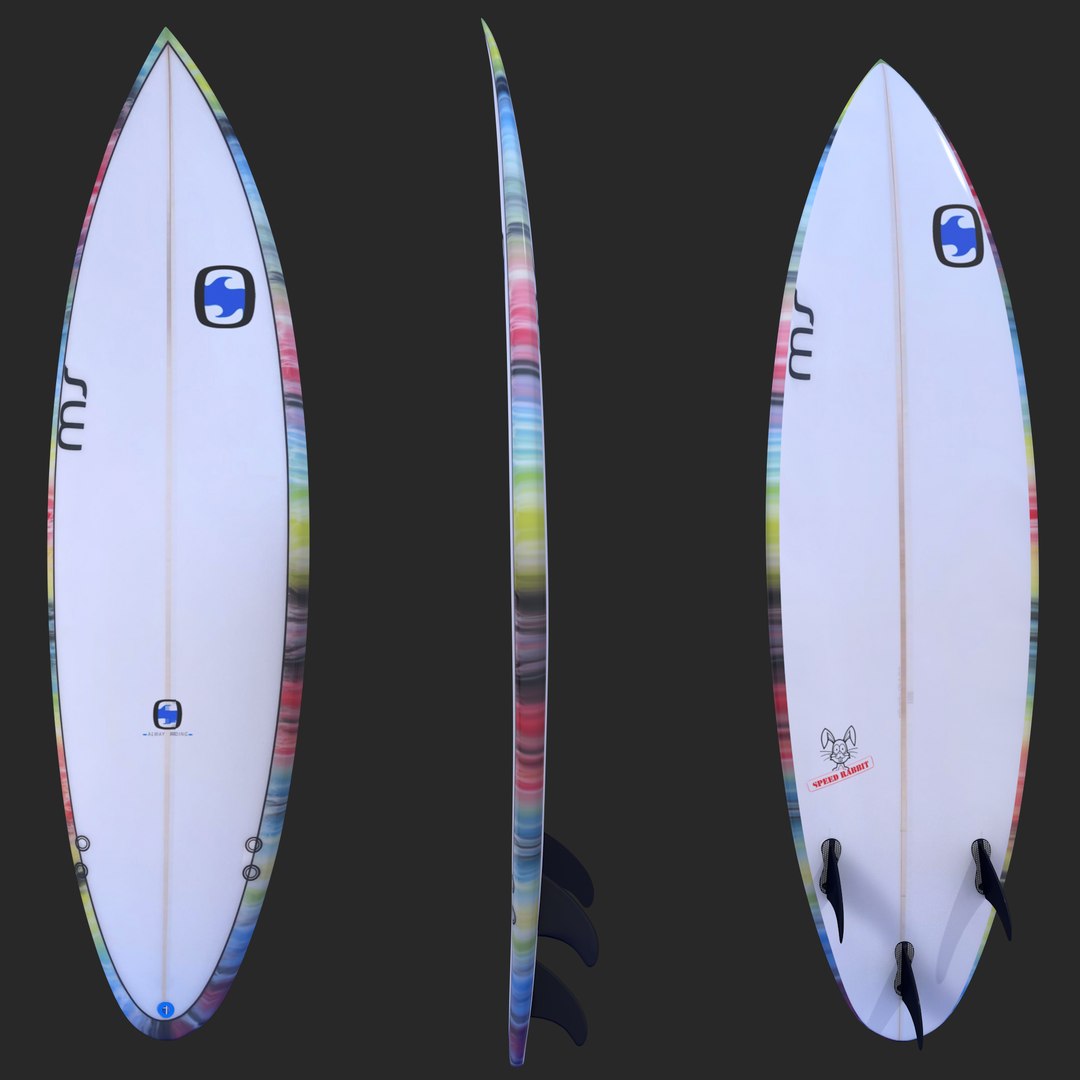 3D SURFBOARD MS SPEED RABBIT ROUND Model - TurboSquid 1785148