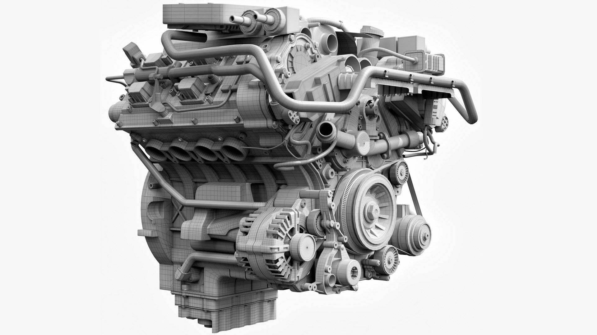 3D AMG V8 Engine Biturbo - TurboSquid 1888334