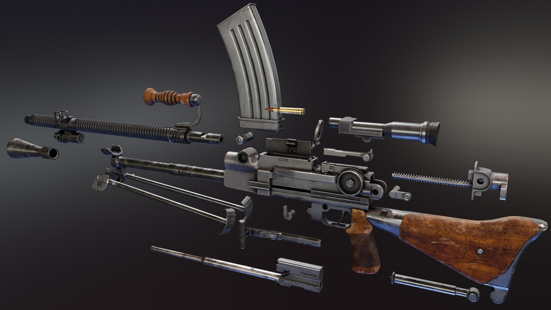 3D Nambu Type 99 LMG - TurboSquid 2065865