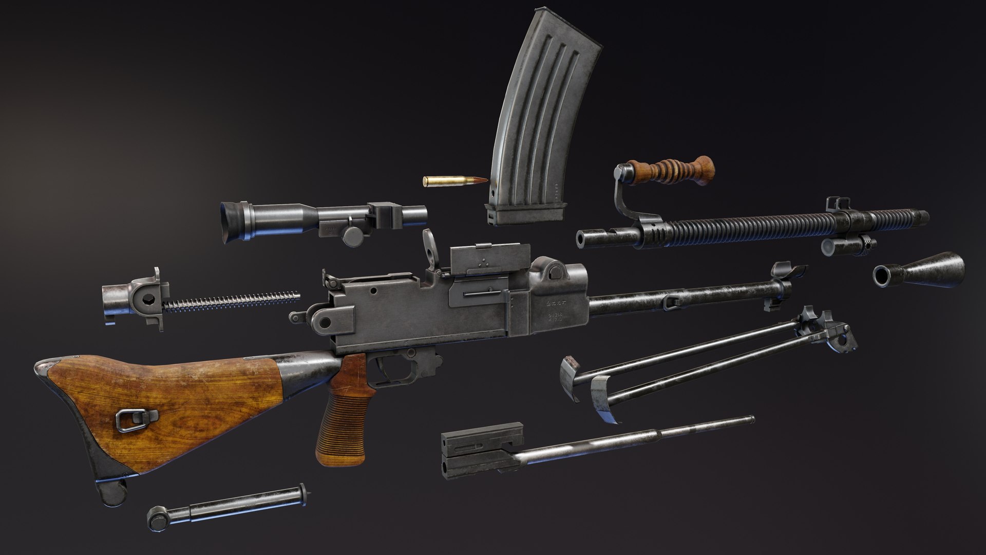 3D Nambu Type 99 LMG - TurboSquid 2065865