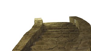 Stone Stairs Low Poly Model - TurboSquid 1861107