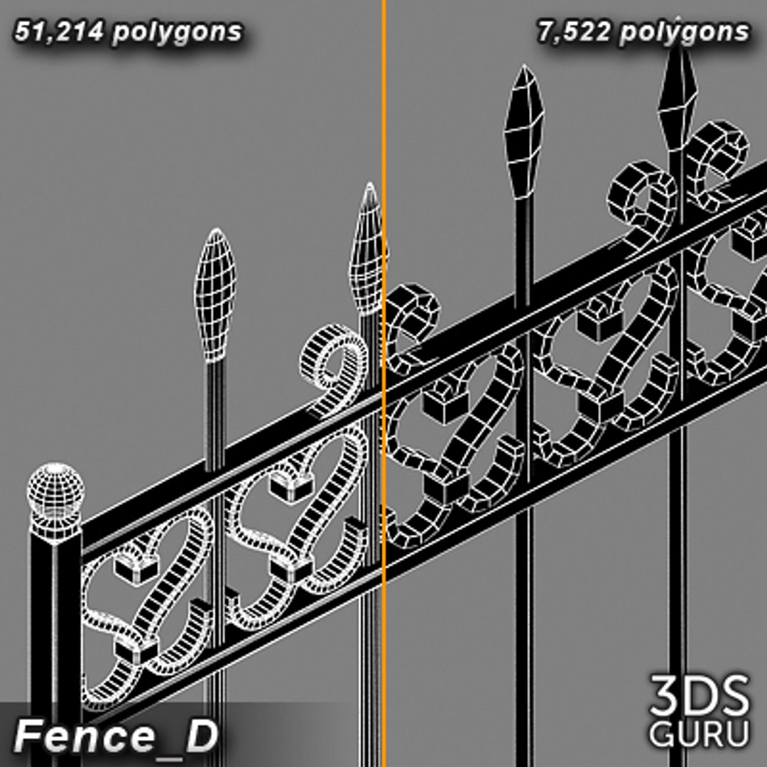 3d Model Iron Fences Gates