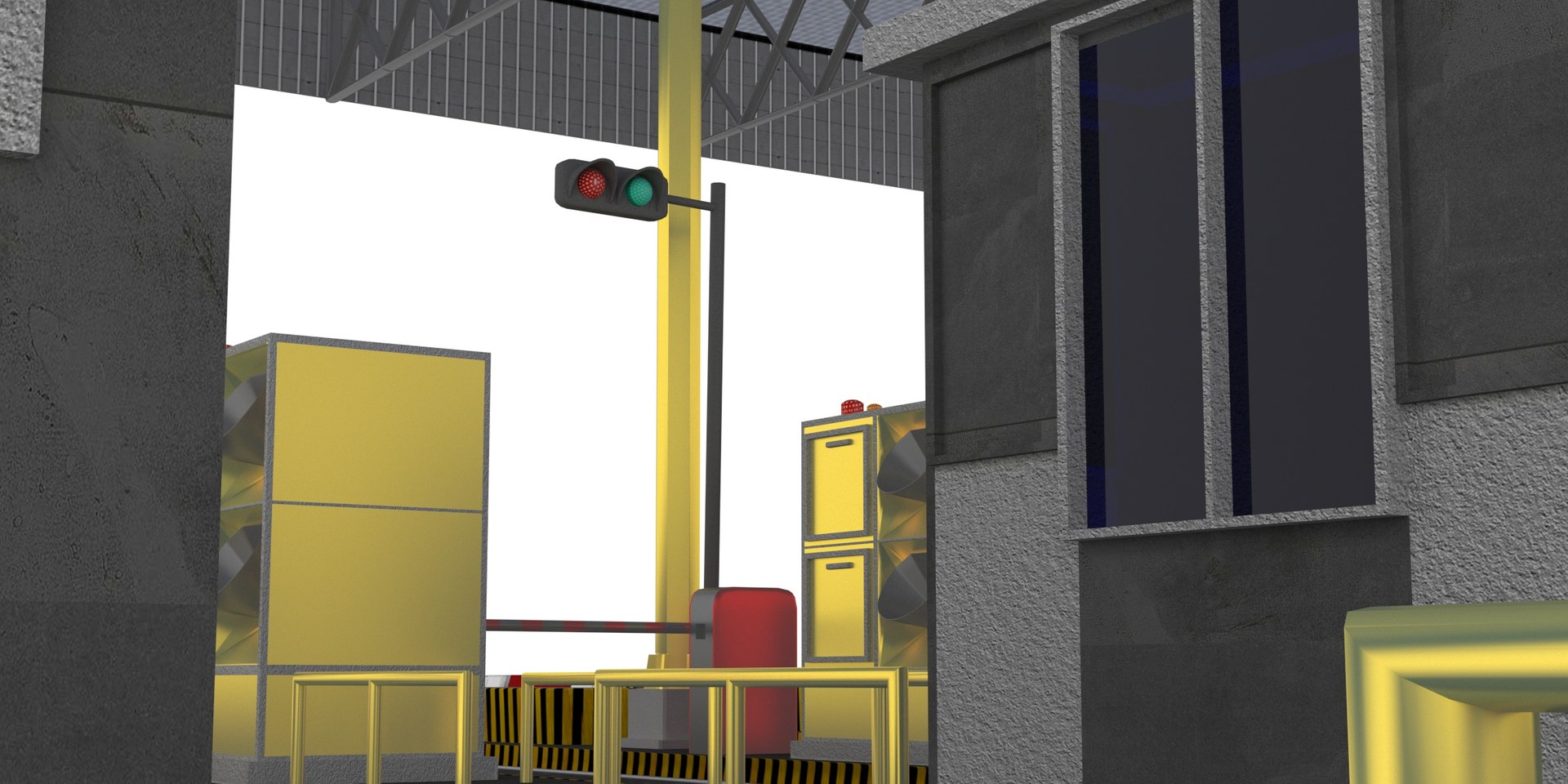 Toll plaza station model - TurboSquid 1523657