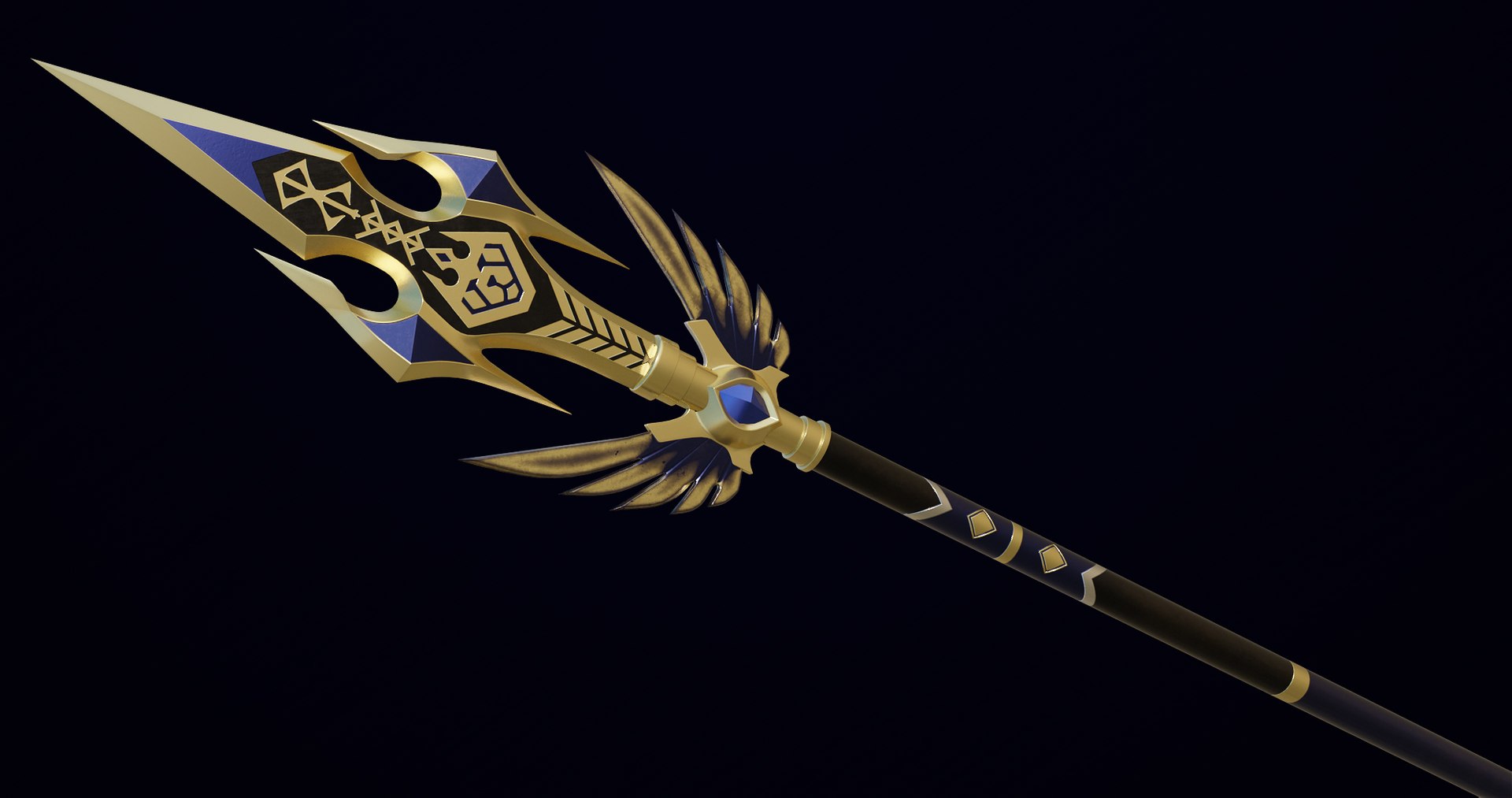 Fantasy Trident 05 All PBR Unity UE Textures Included 3D model ...