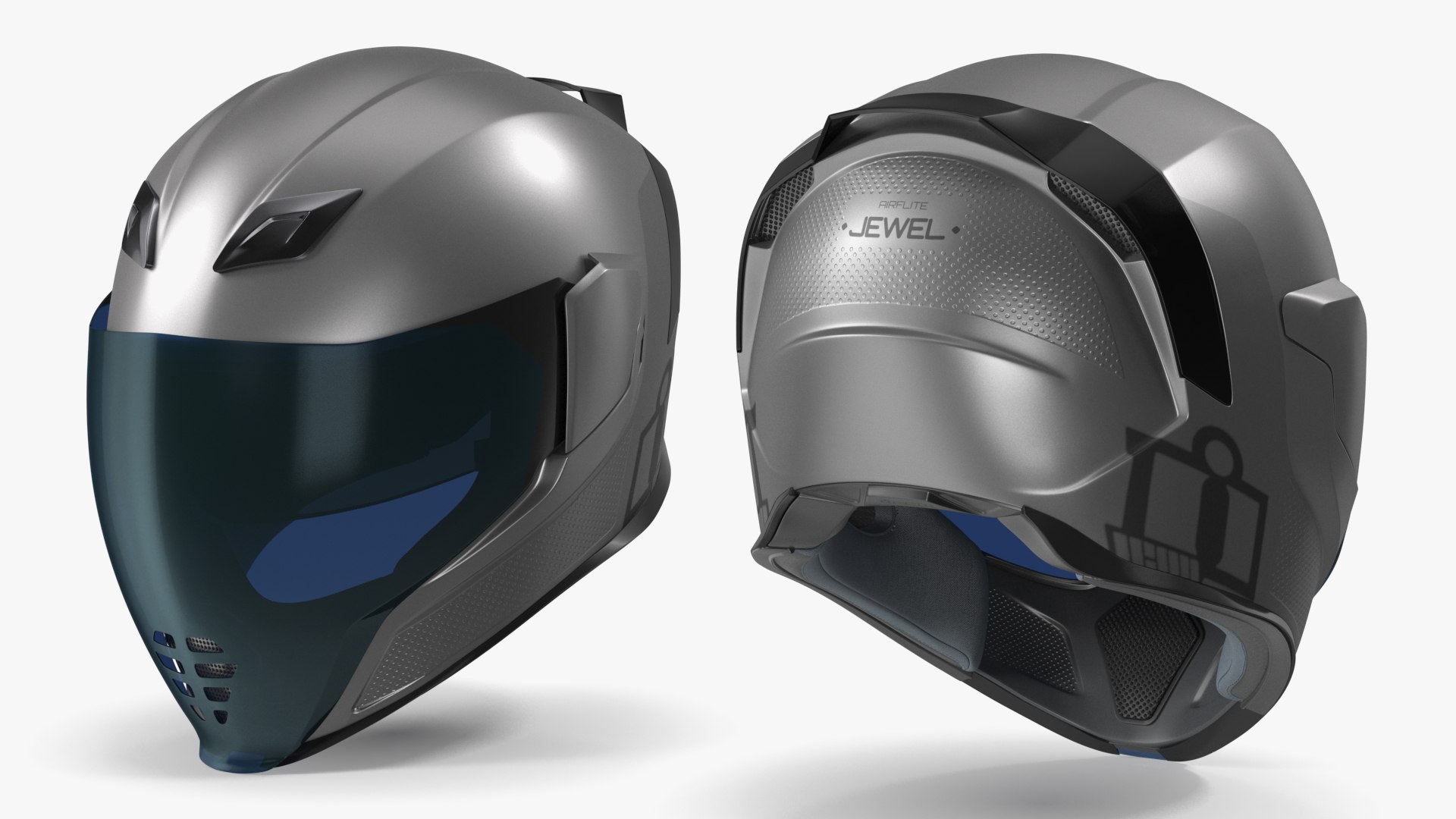 Full Face Bike Racing Helmet Grey 3D model - TurboSquid 2065884