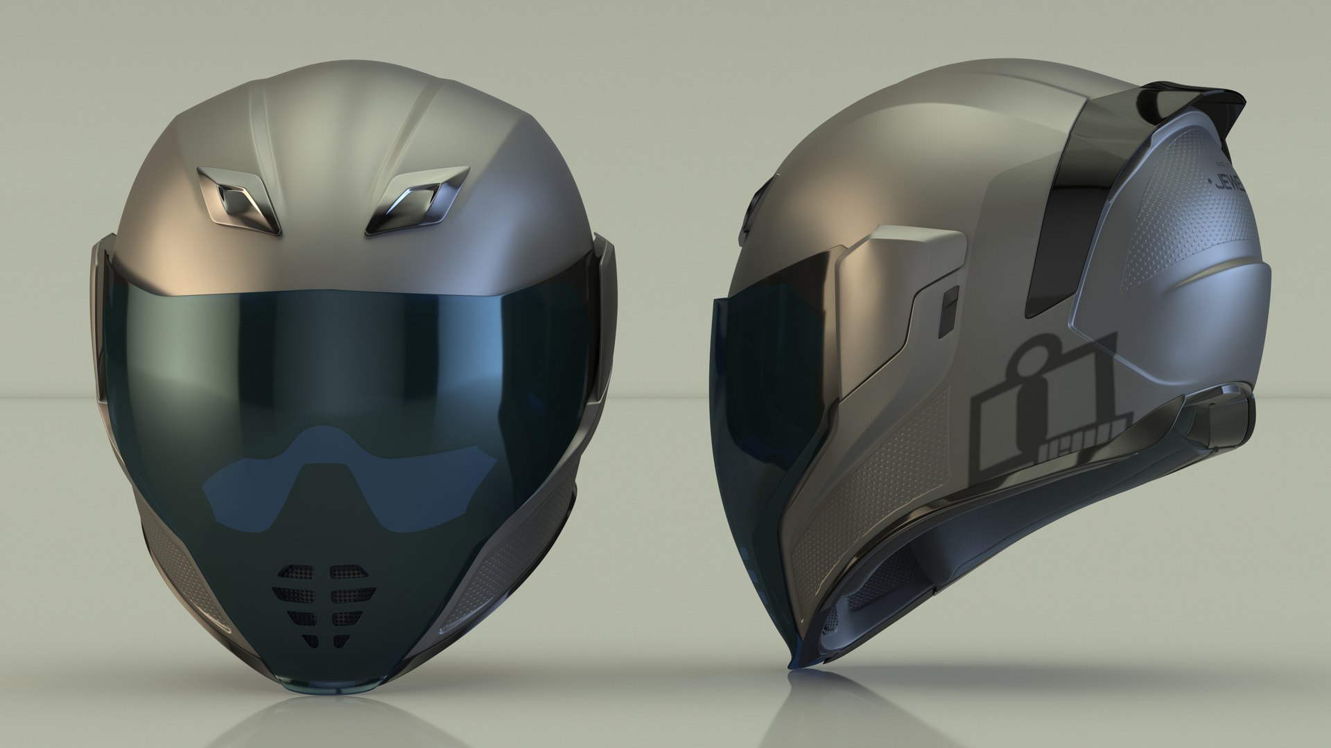 Full Face Bike Racing Helmet Grey 3D Model - TurboSquid 2065884