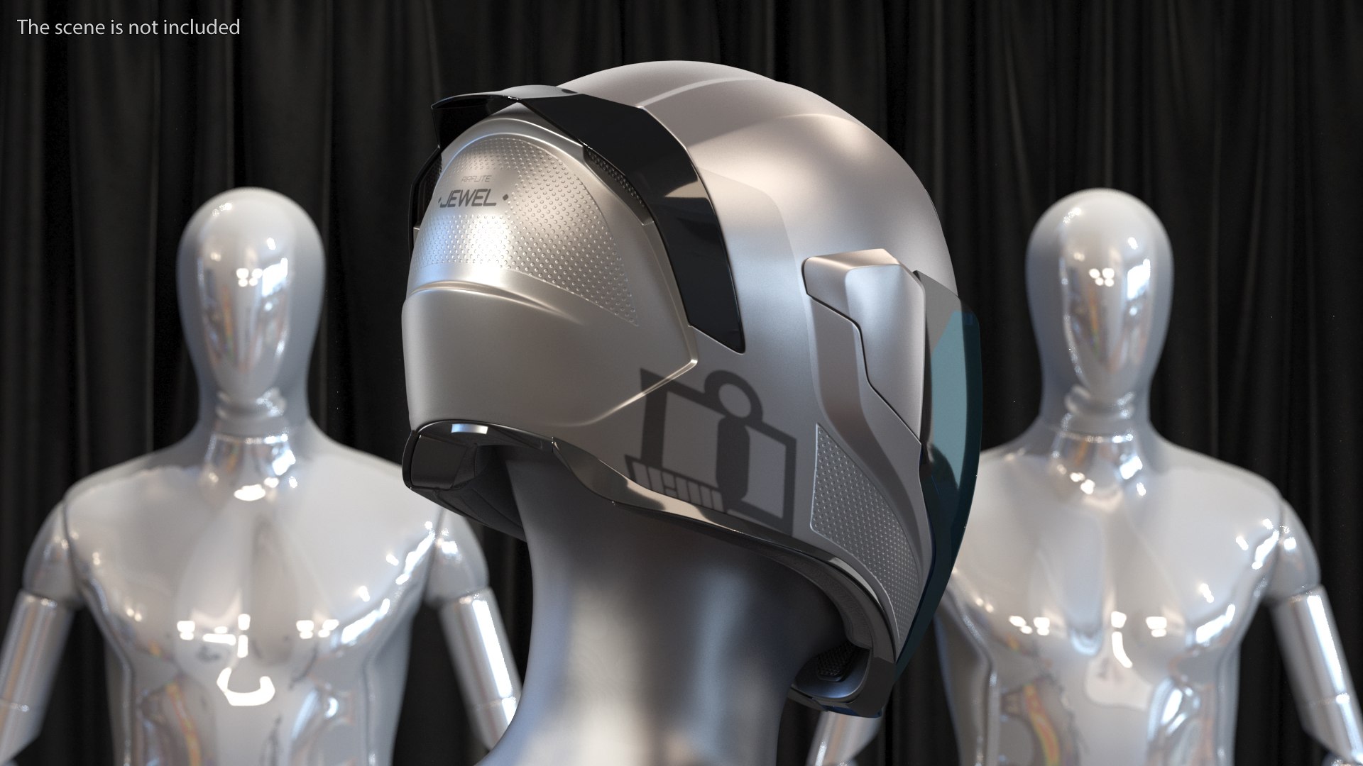 Full Face Bike Racing Helmet Grey 3D Model - TurboSquid 2065884