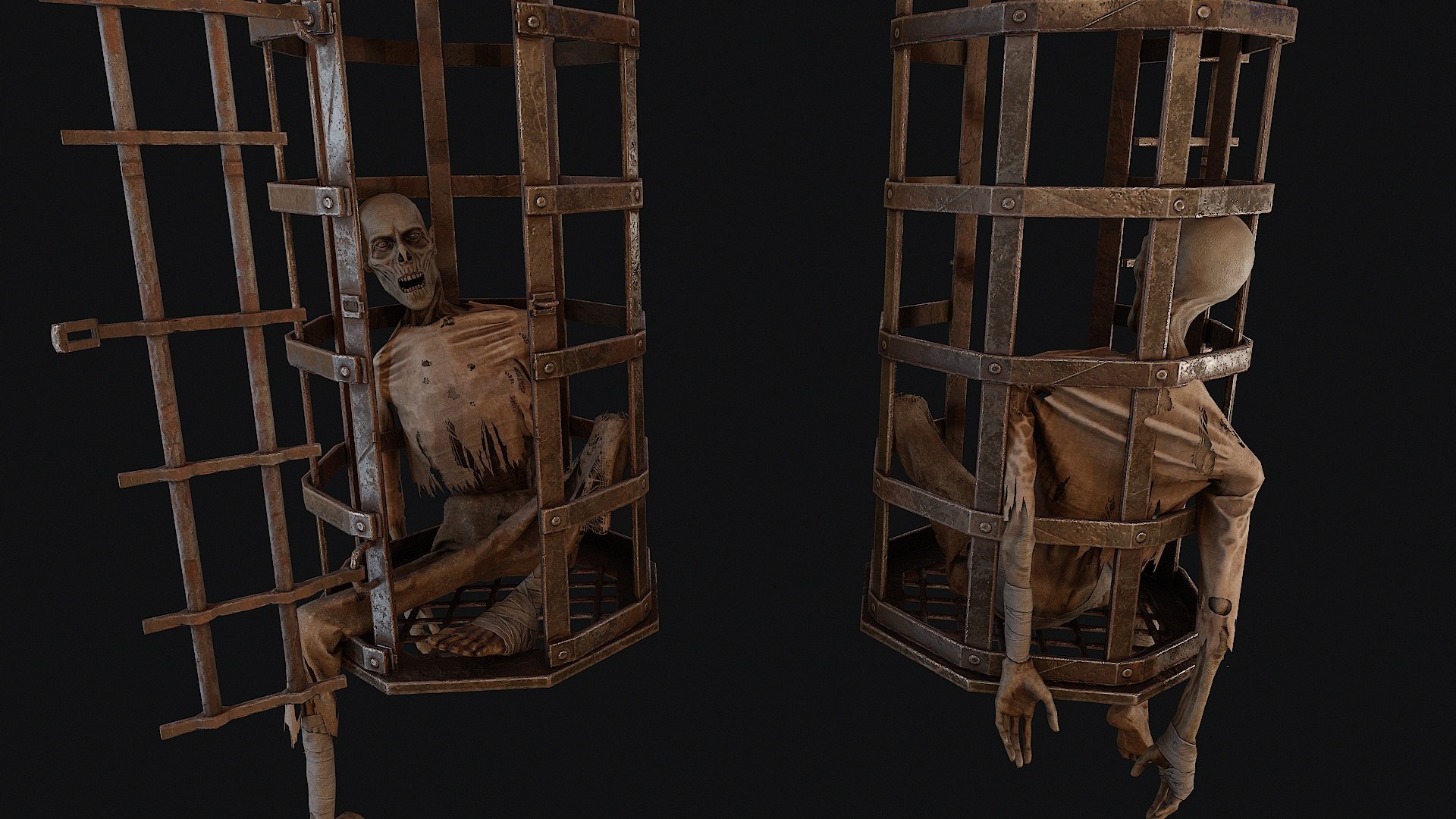 3D Prisoner Corpse In Cage 1 Model - TurboSquid 2399365