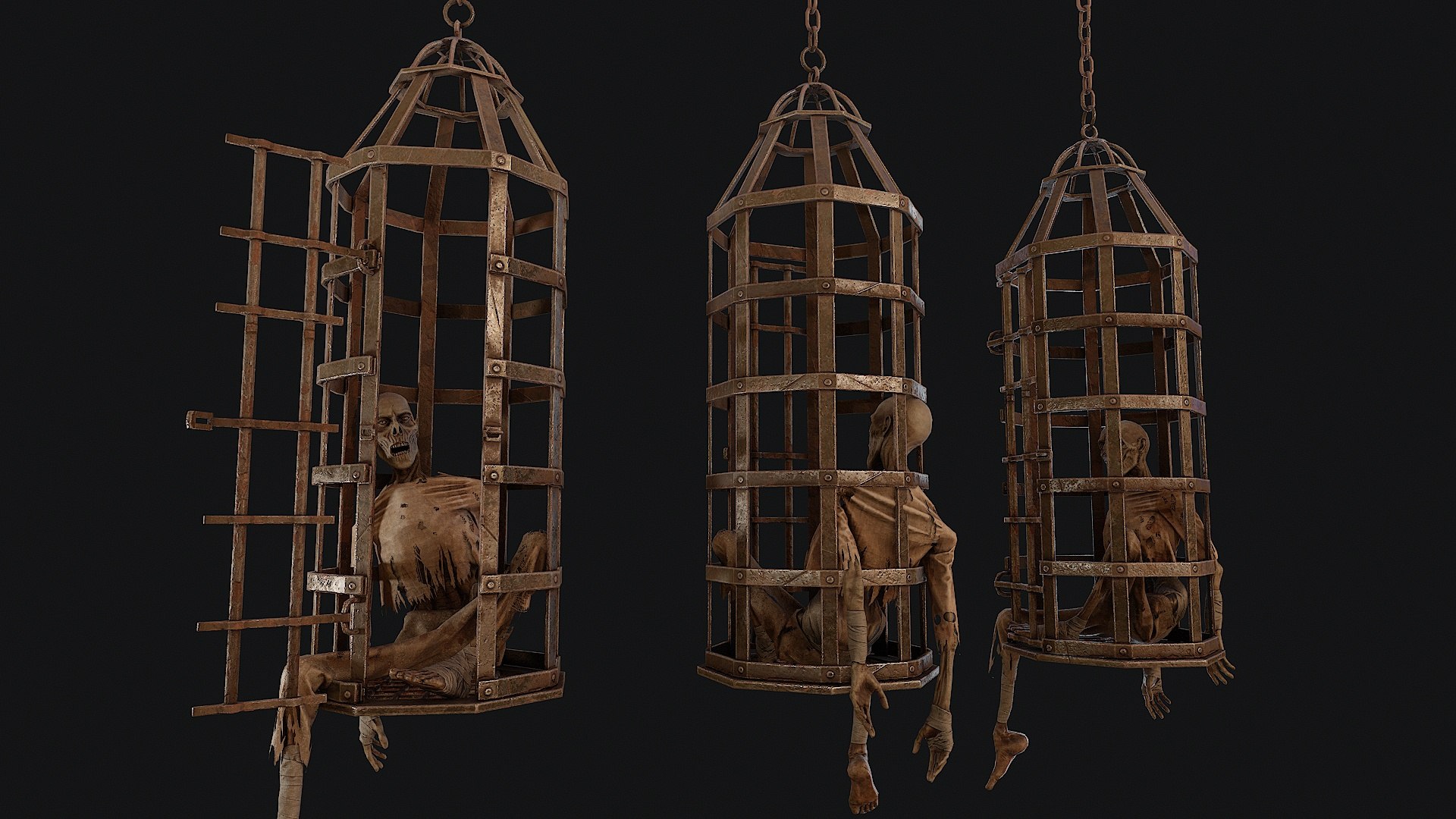 3D Prisoner Corpse In Cage 1 Model - TurboSquid 2399365