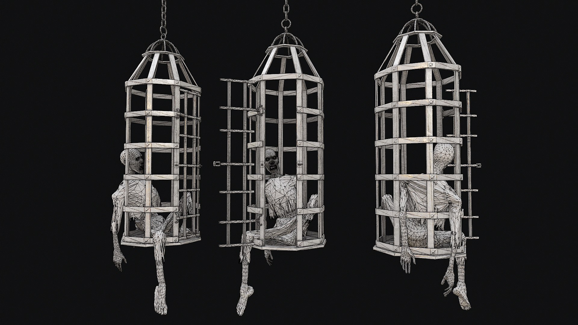 3D Prisoner Corpse In Cage 1 Model - TurboSquid 2399365