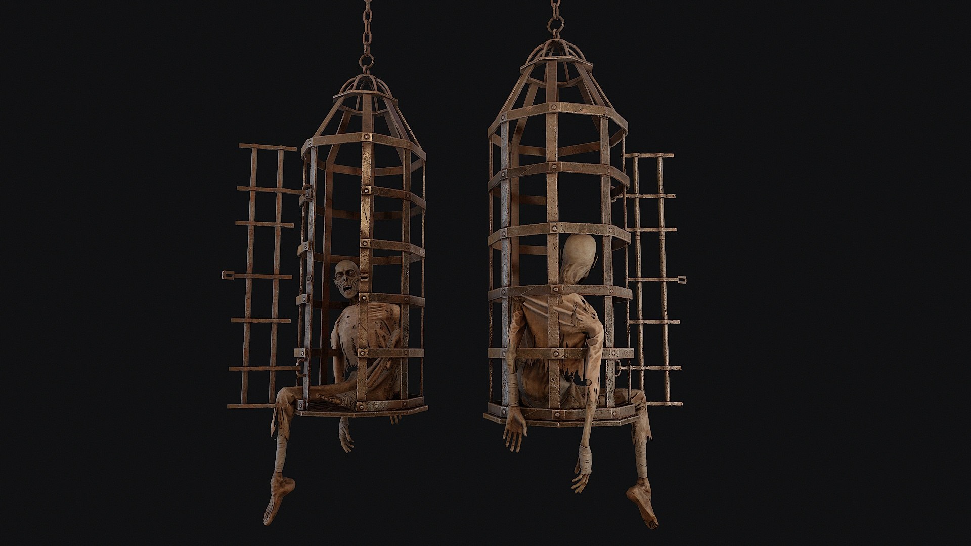 3D Prisoner Corpse In Cage 1 Model - TurboSquid 2399365