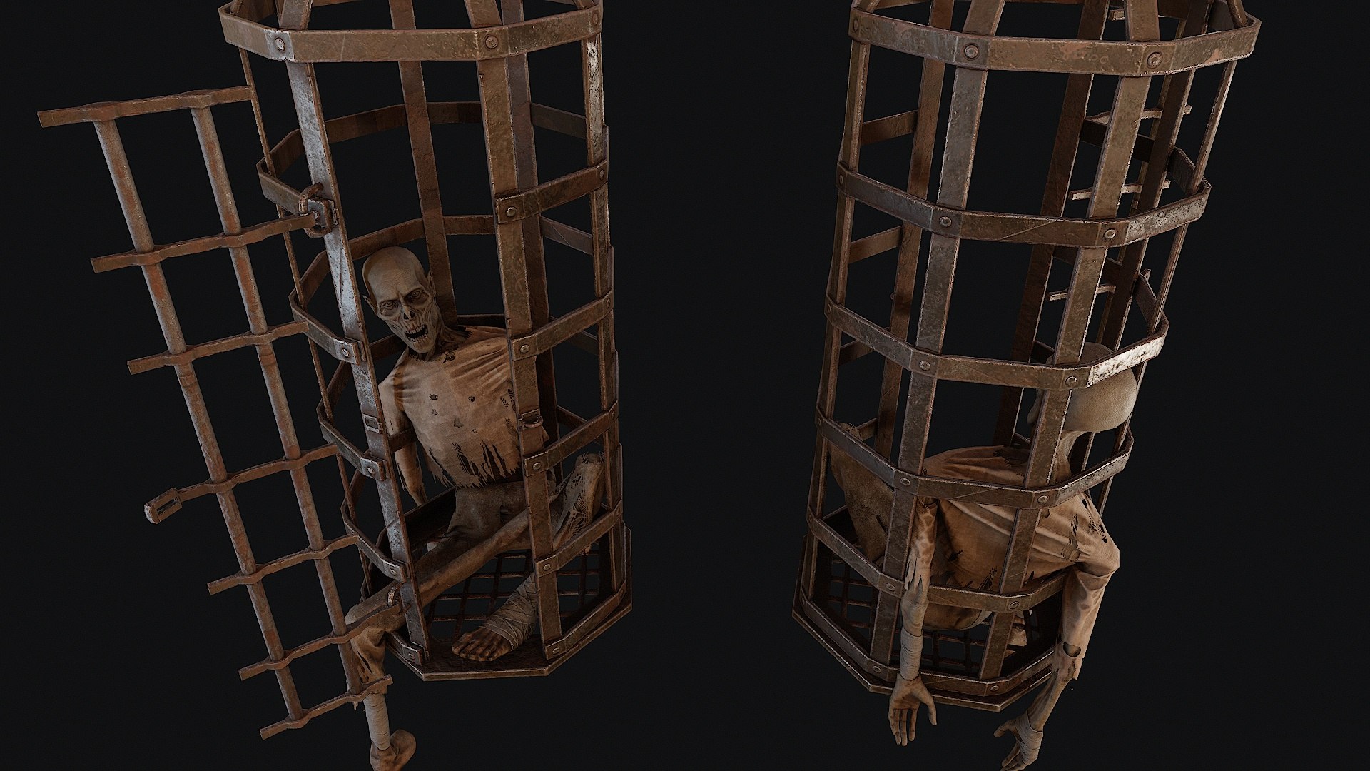 3D Prisoner Corpse In Cage 1 Model - TurboSquid 2399365