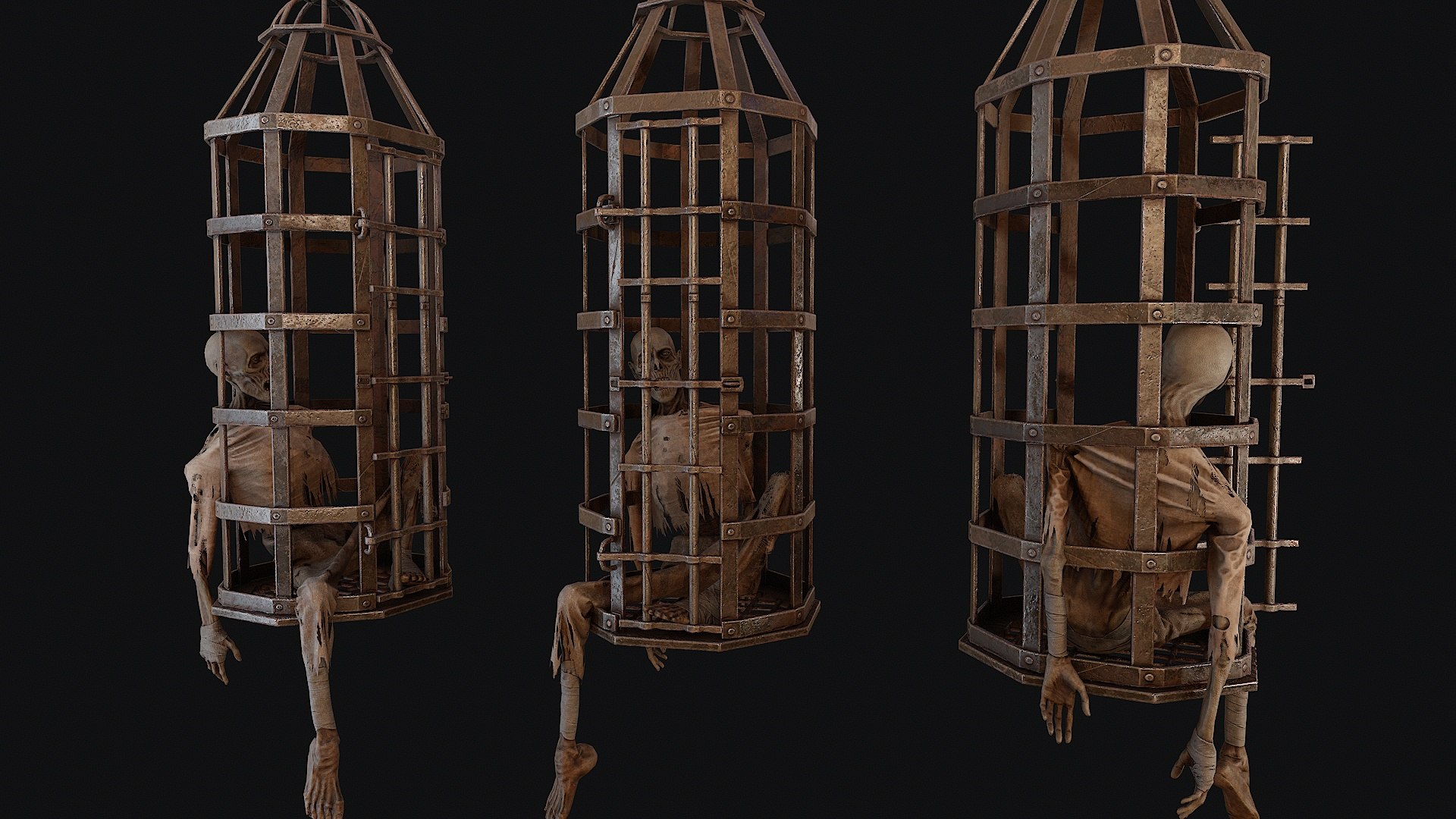3D Prisoner Corpse In Cage 1 Model - TurboSquid 2399365
