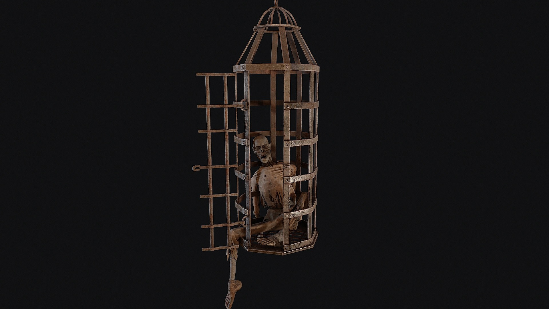 3D Prisoner Corpse In Cage 1 Model - TurboSquid 2399365