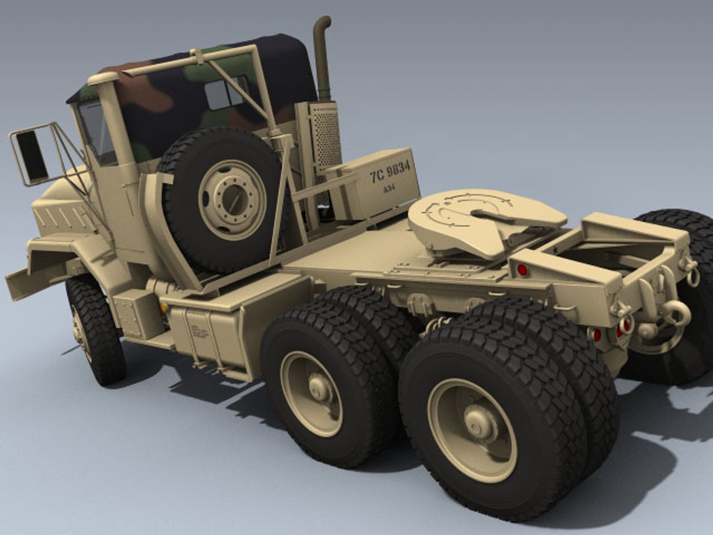 Army M932 Tractor 3d Model
