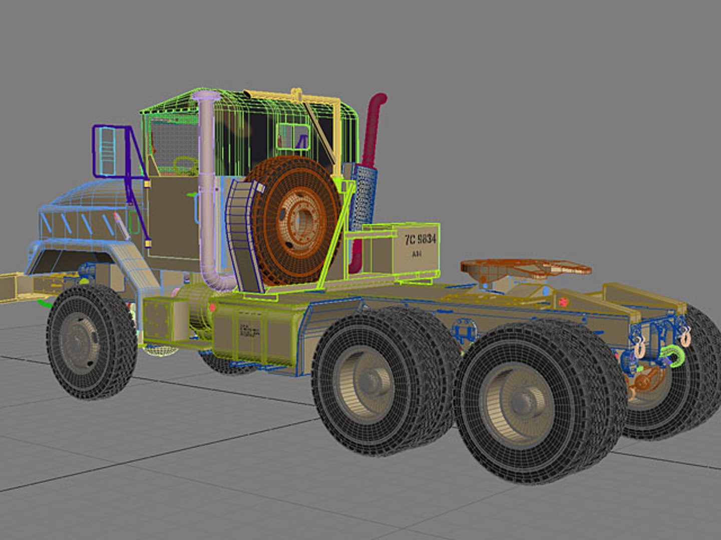 Army M932 Tractor 3d Model