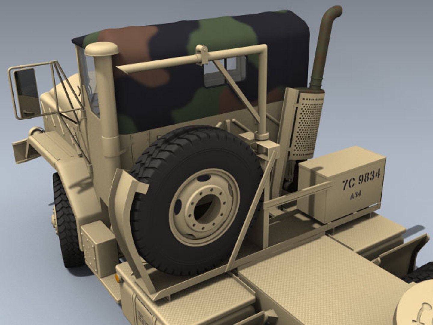 Army M932 Tractor 3d Model