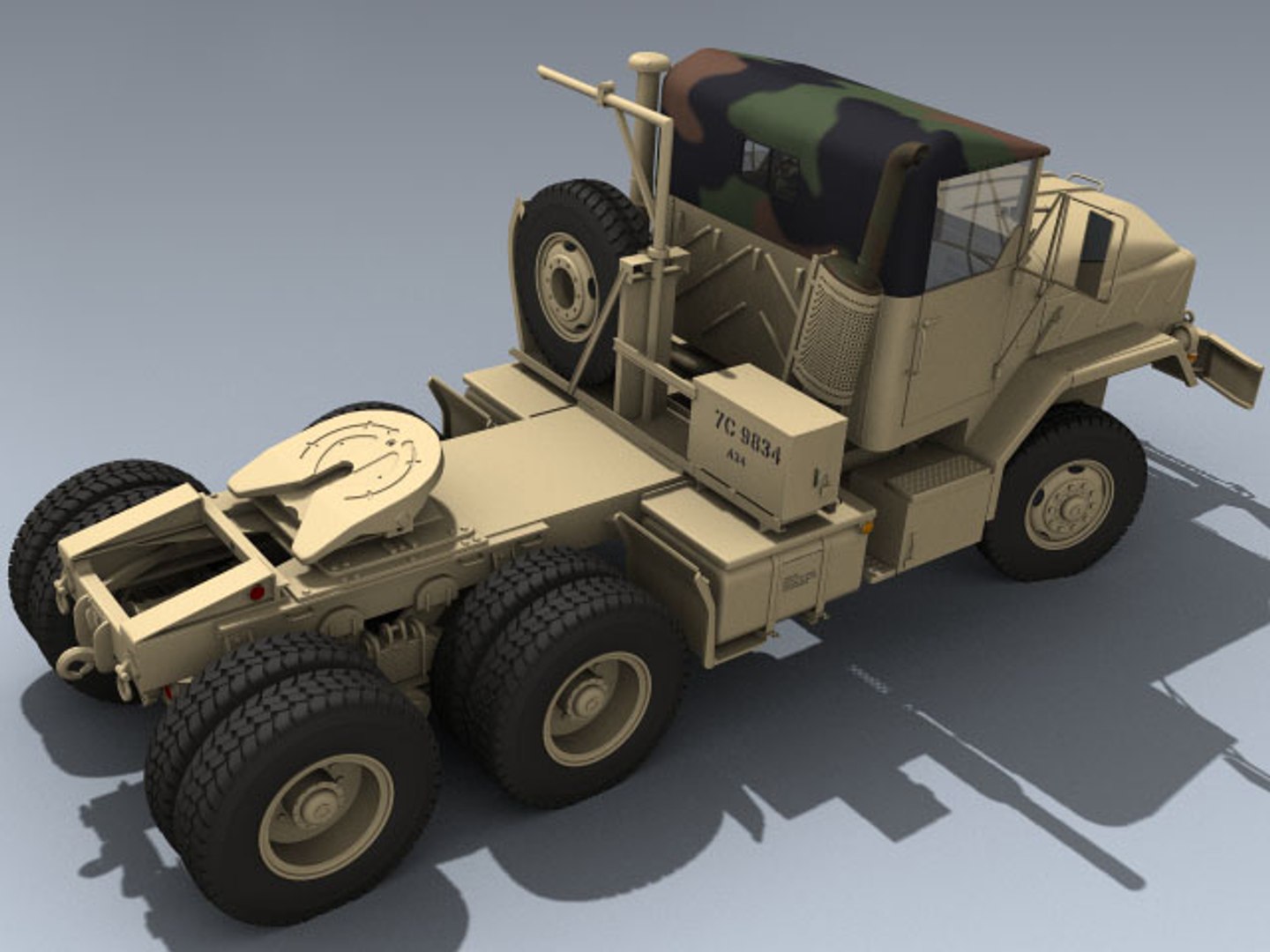 Army M932 Tractor 3d Model