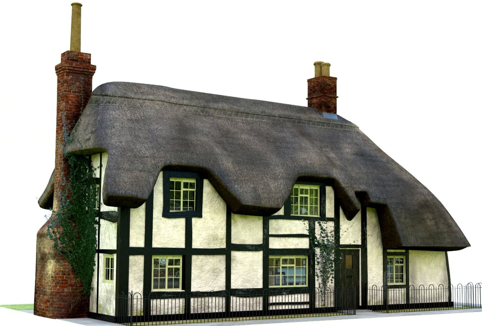 Thatched Tudor Cottage Model - TurboSquid 1712750