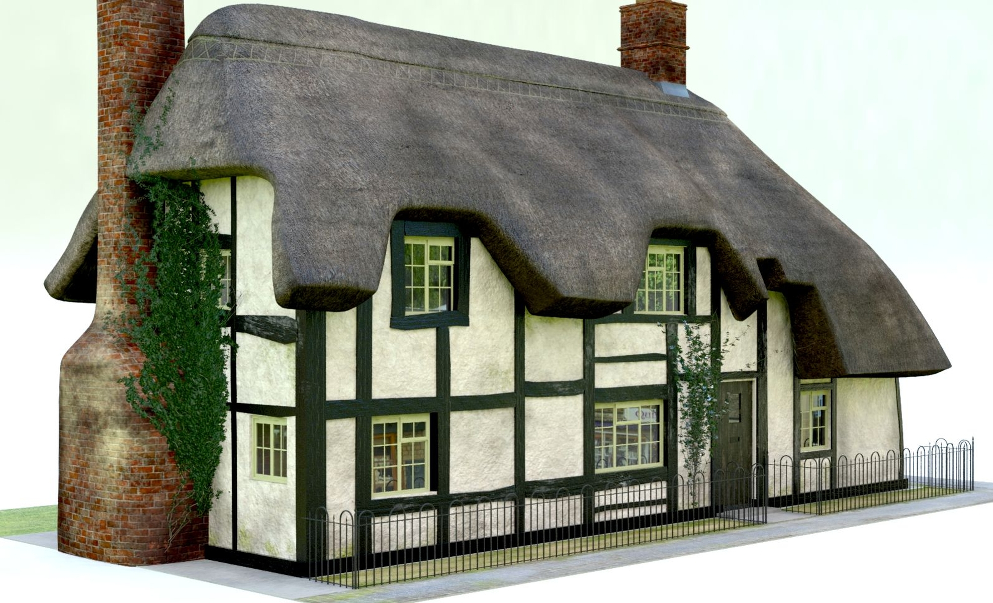 Thatched tudor cottage model - TurboSquid 1712750