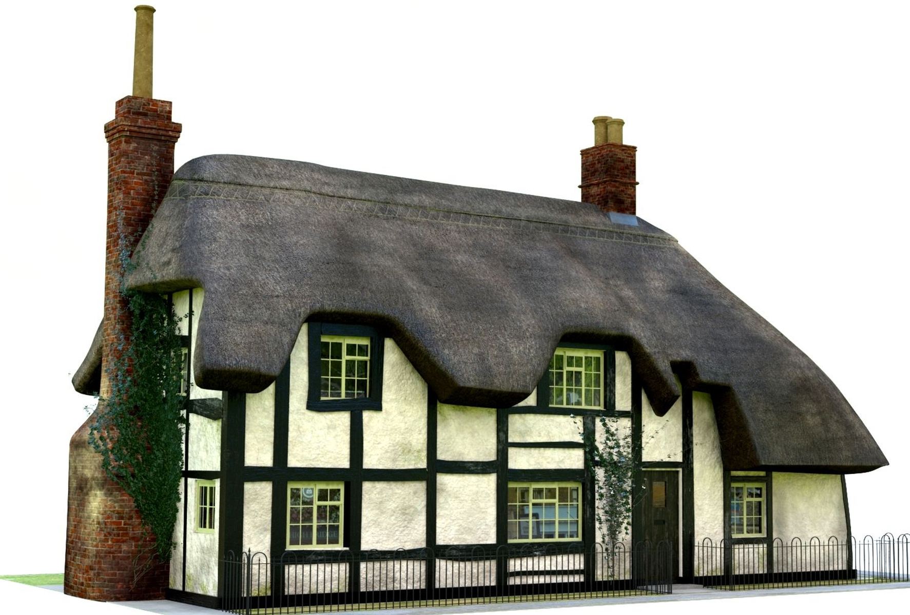 Thatched tudor cottage model - TurboSquid 1712750