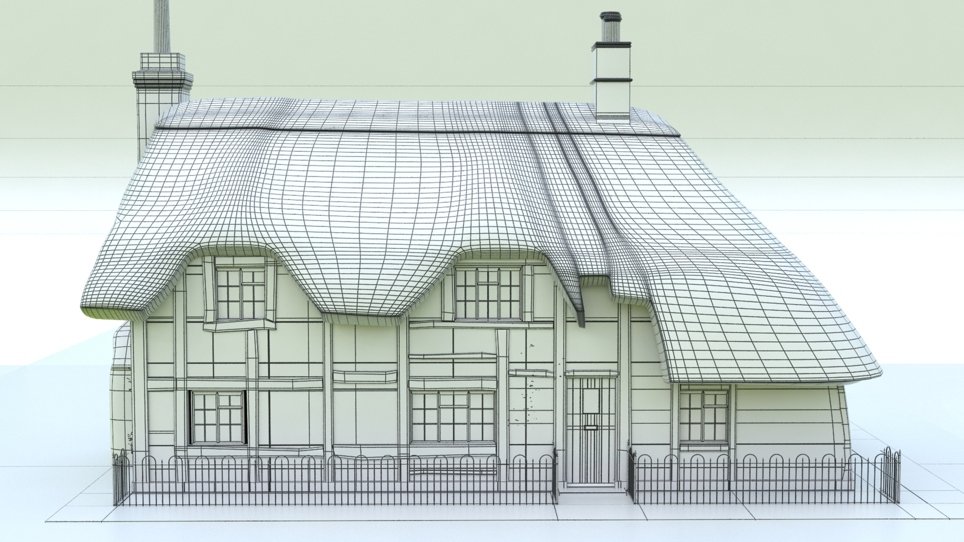 Thatched tudor cottage model - TurboSquid 1712750