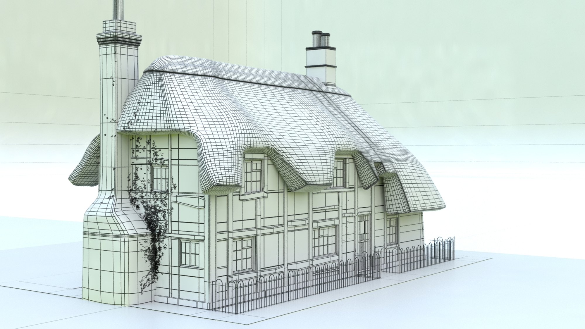 Thatched tudor cottage model - TurboSquid 1712750