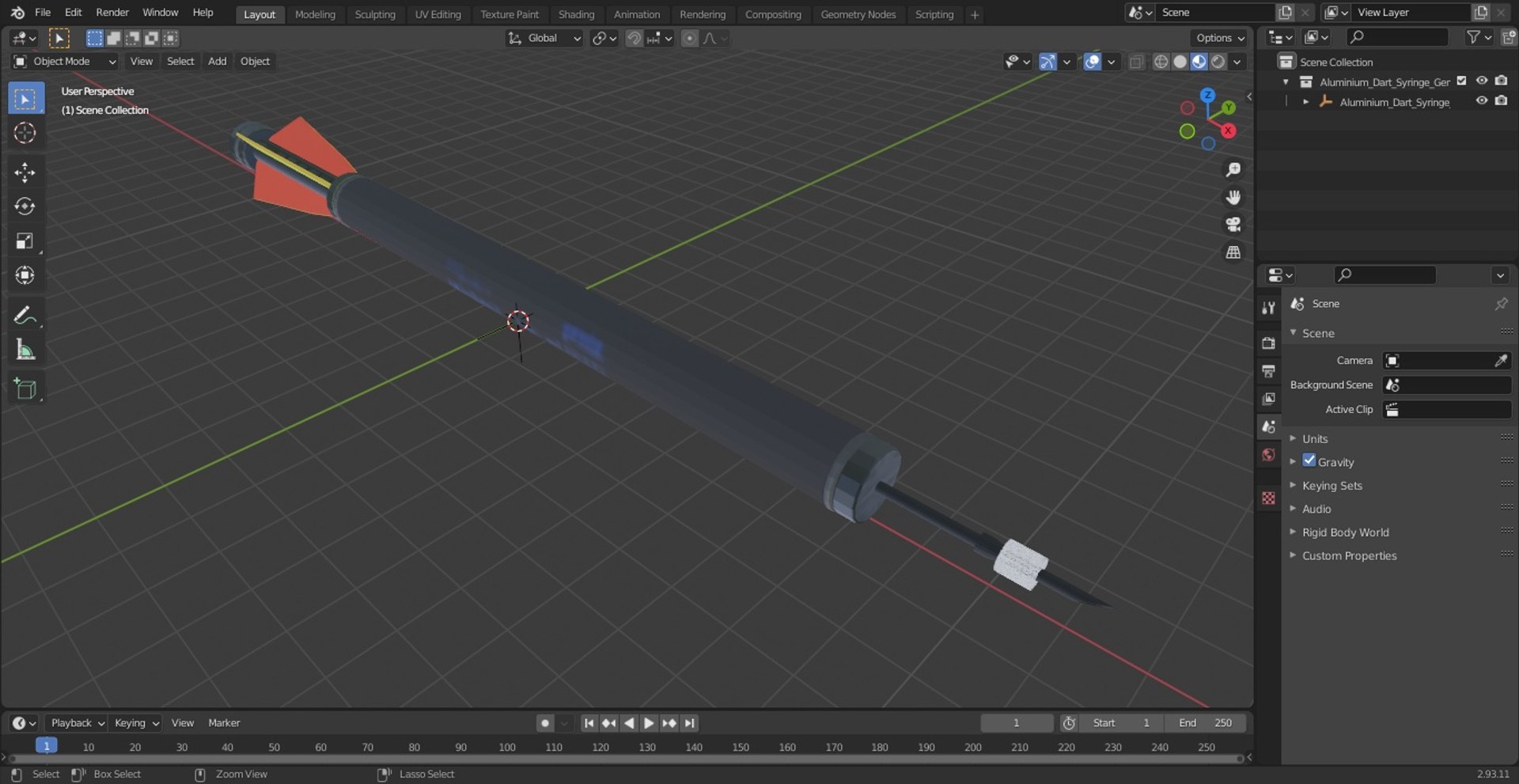 Aluminium Dart Syringe Genia 3D - TurboSquid 1991149