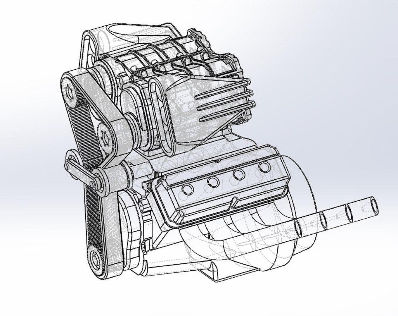 Diecast Engine V8 With Double Supercharger Version 7 Scale 1 To 25 3D ...