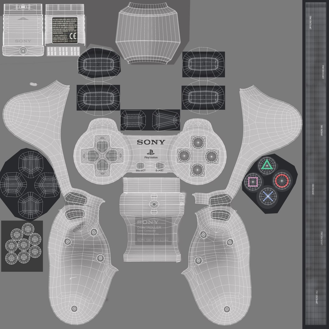 Playstation One Console Controller And Games 3D - TurboSquid 1950170