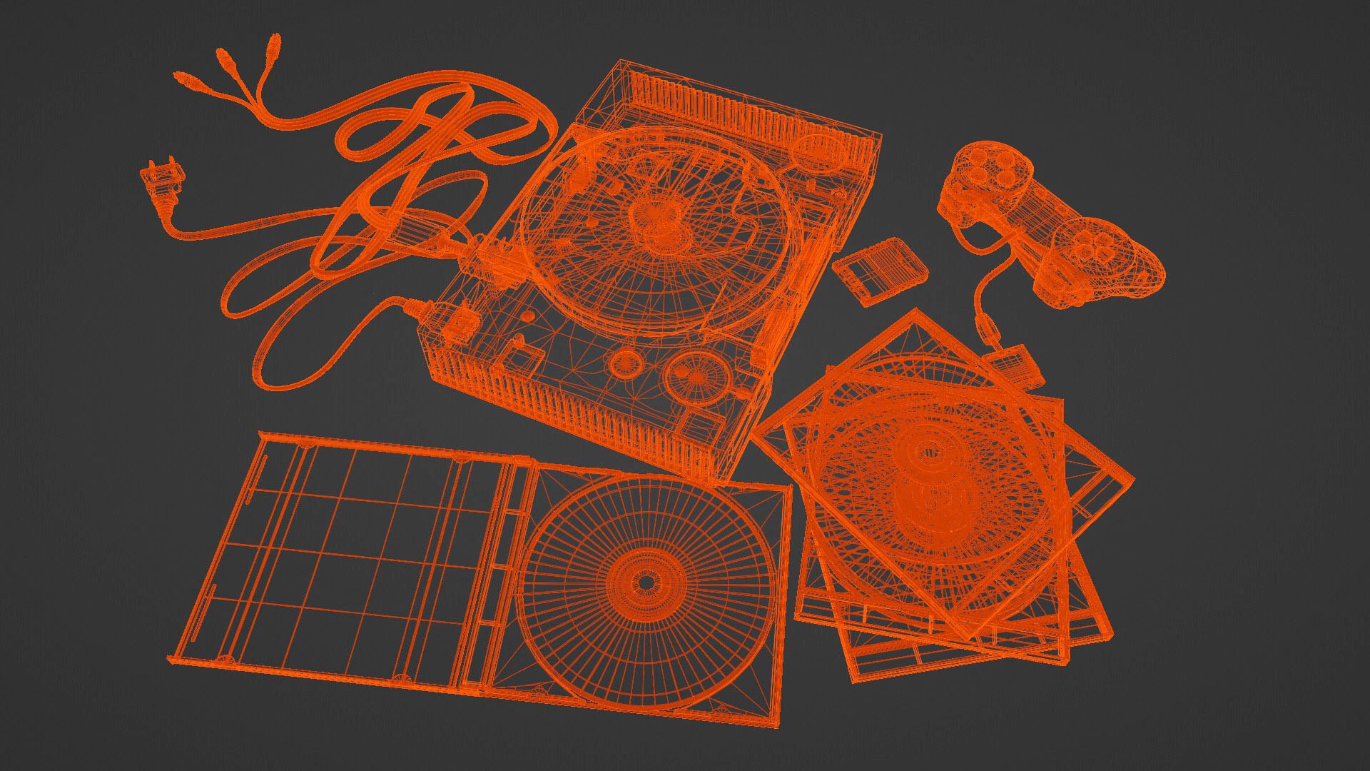 Playstation One Console Controller And Games 3D - TurboSquid 1950170