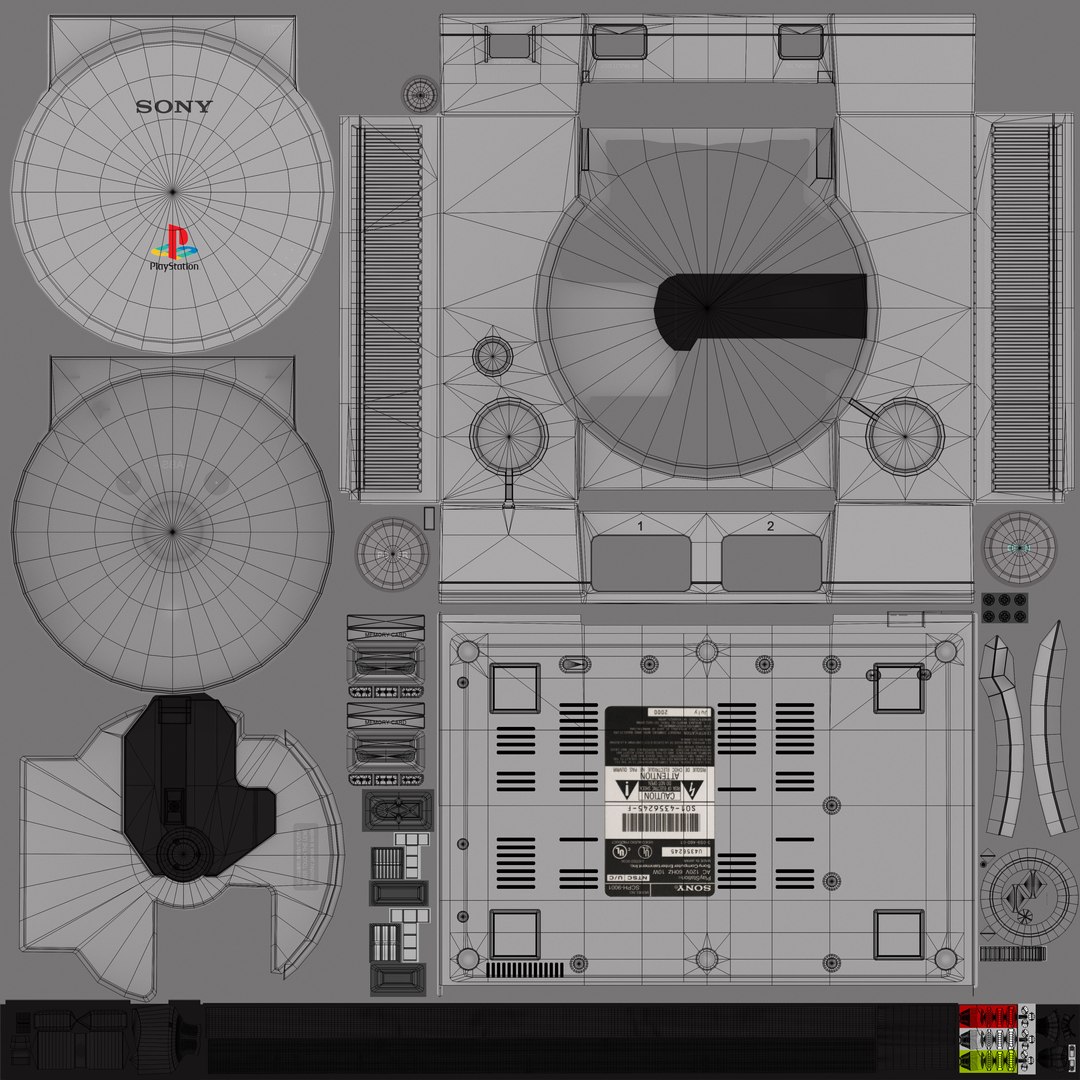 Playstation One Console Controller And Games 3D - TurboSquid 1950170