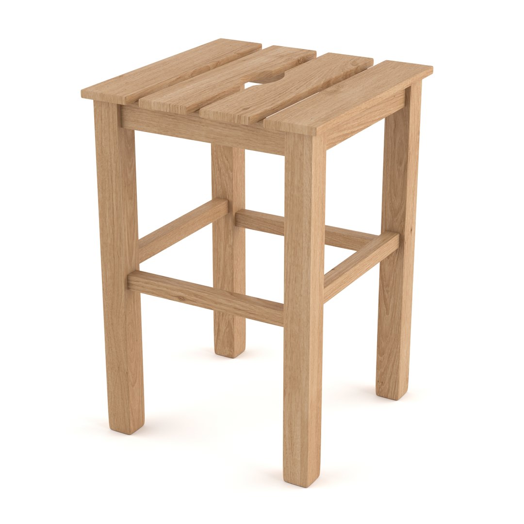 3D Wooden Stool Oak Model - TurboSquid 1763818