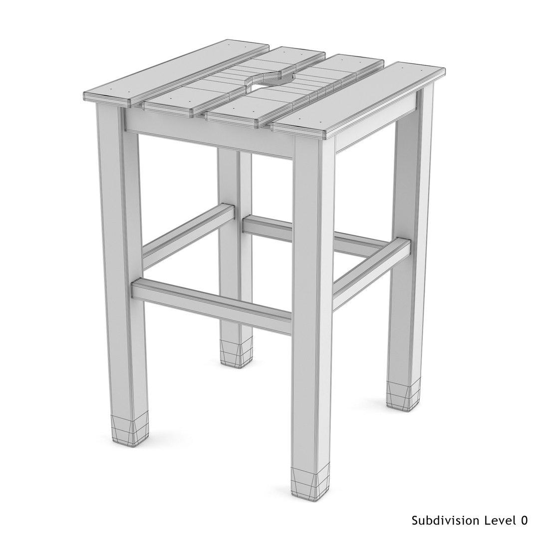 3D Wooden Stool Oak Model - TurboSquid 1763818